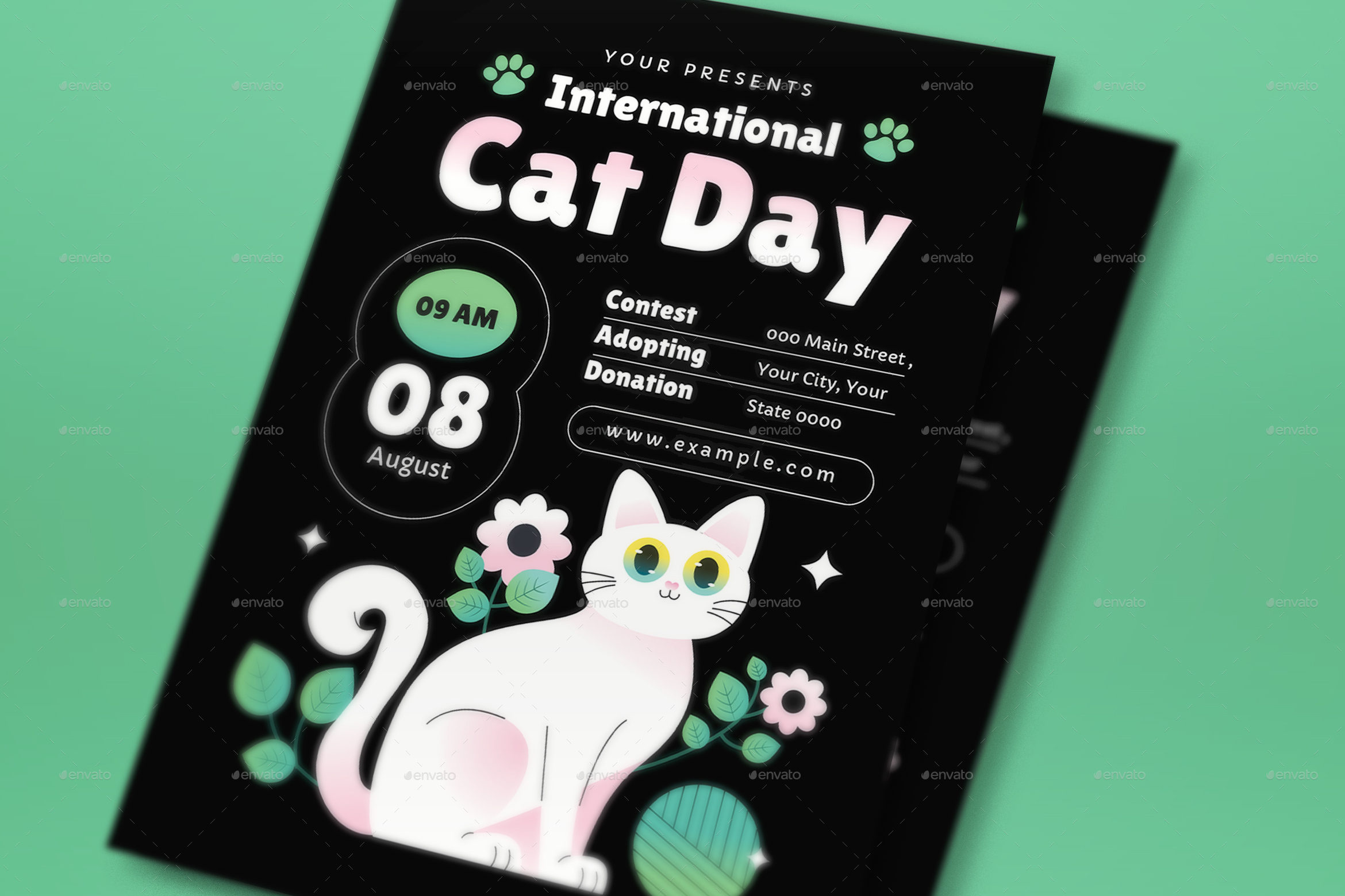 International Cat Day Flyer Set, Print Templates | GraphicRiver