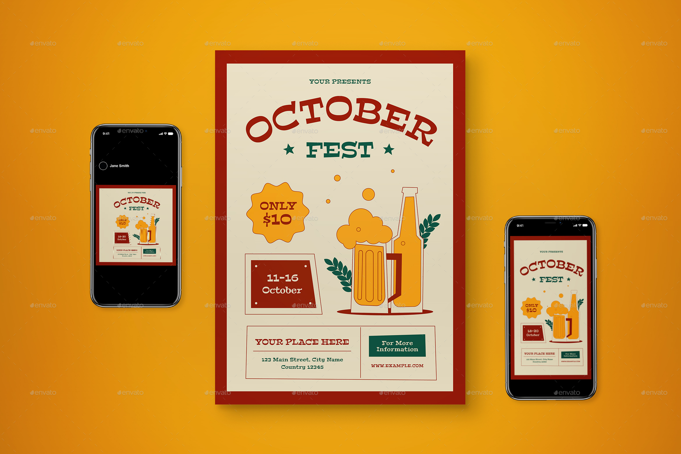 October Fest Flyer Set, Print Templates | GraphicRiver
