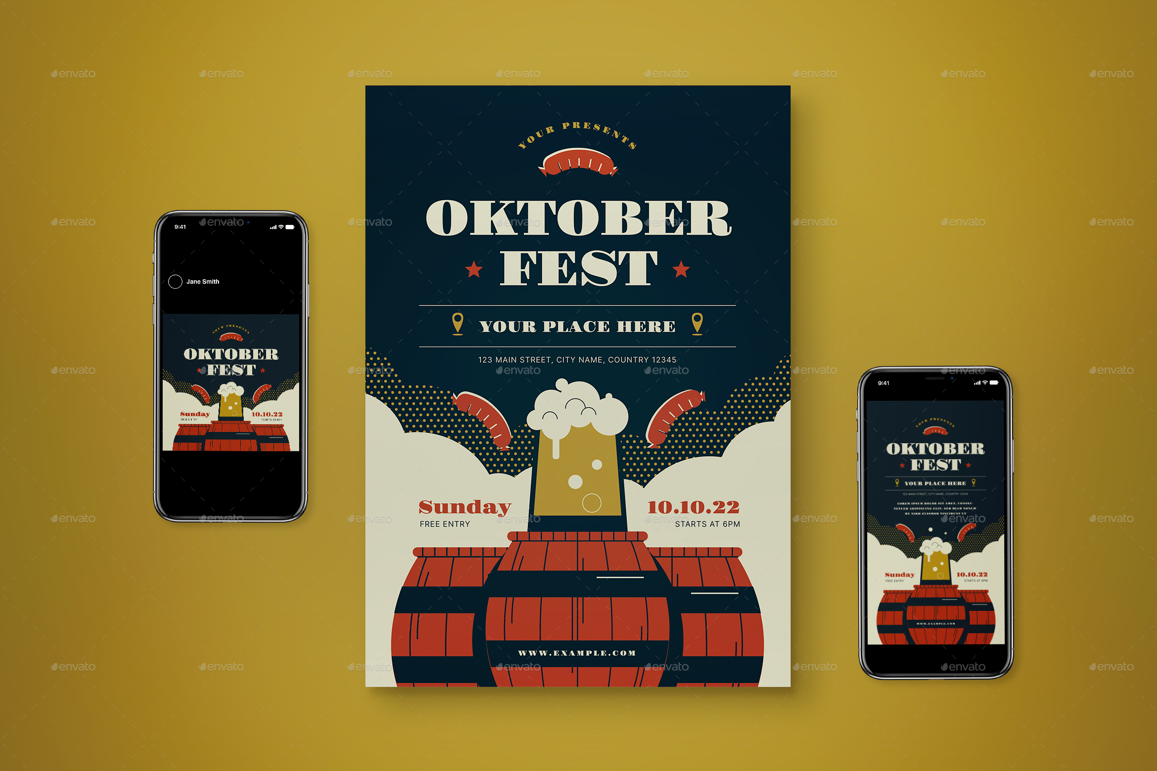 October Fest Flyer Set, Print Templates | GraphicRiver