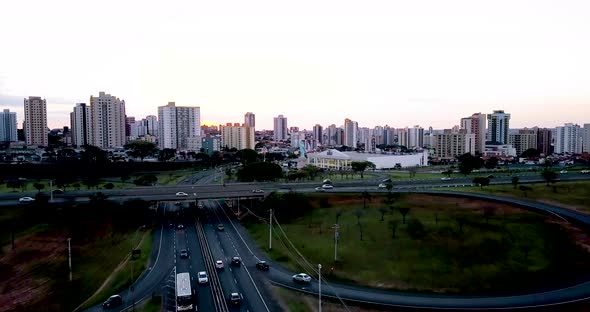 Bauru city aerial shot avenue Nações Unidas., Stock Footage | VideoHive
