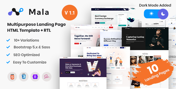 Mala - Multipurpose Landing Page HTML Template by HiboTheme | ThemeForest