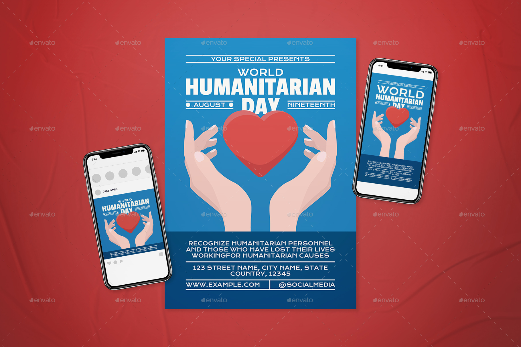 World Humanitarian Day Flyer Set, Print Templates | GraphicRiver