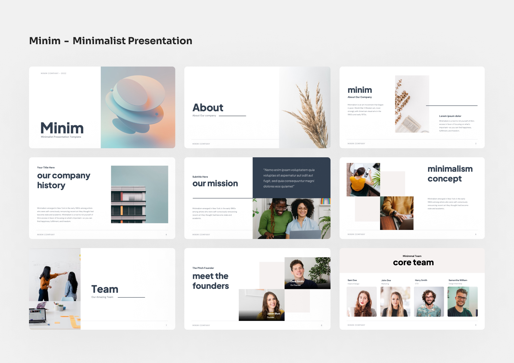 Minim - Minimalist PowerPoint Presentation, Presentation Templates