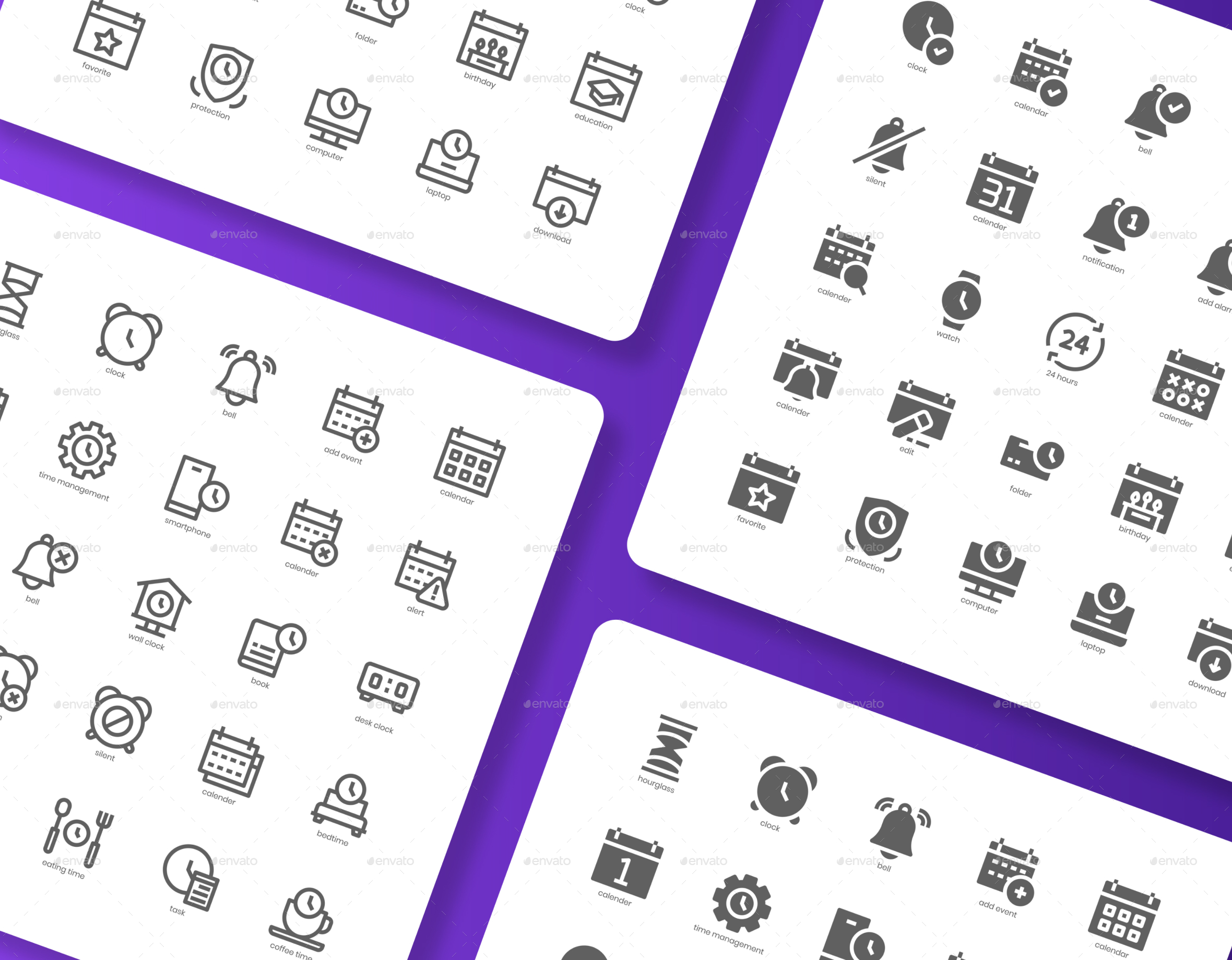 Time and Date Icon Pack, Icons | GraphicRiver