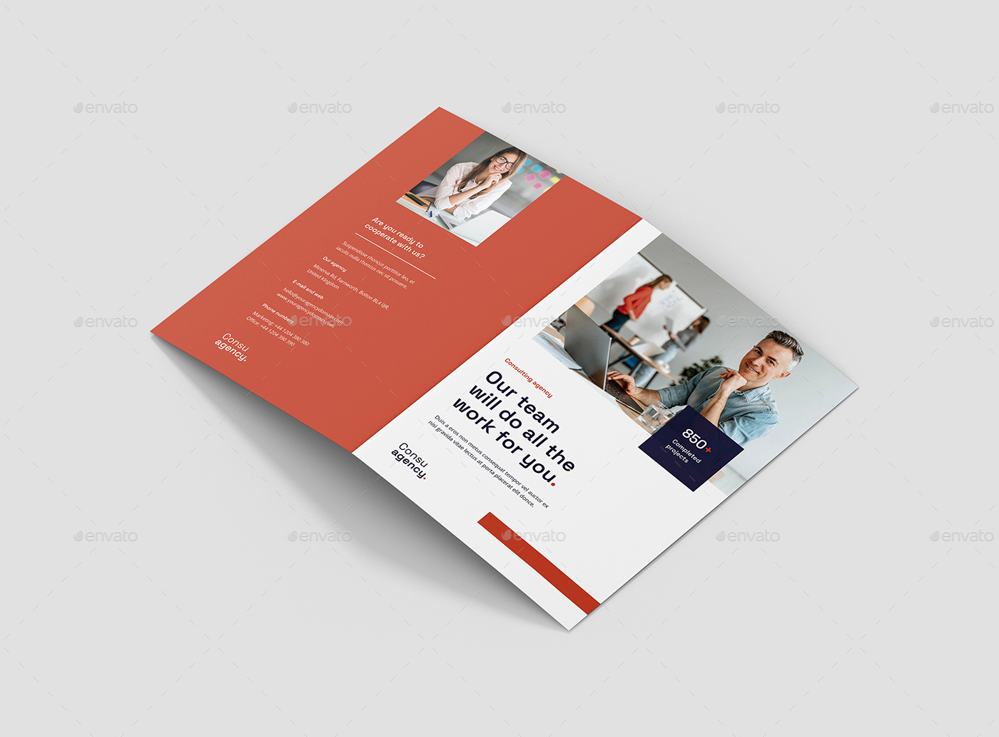 Consulting Agency Brochure Bi-Fold Template, Print Templates | GraphicRiver