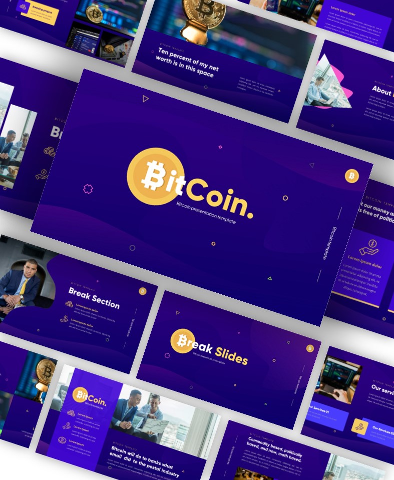 Bitcoin - Cryptocurrency Powerpoint Template, Presentation Templates