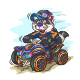 Cartoon Raccoon Racer., Vectors | GraphicRiver