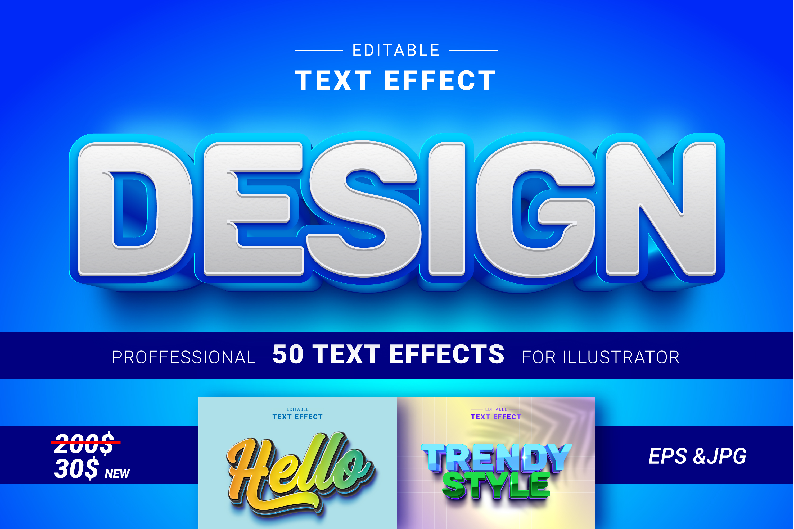 50 Editable 3D Text Effects Design N25, Add-ons | GraphicRiver