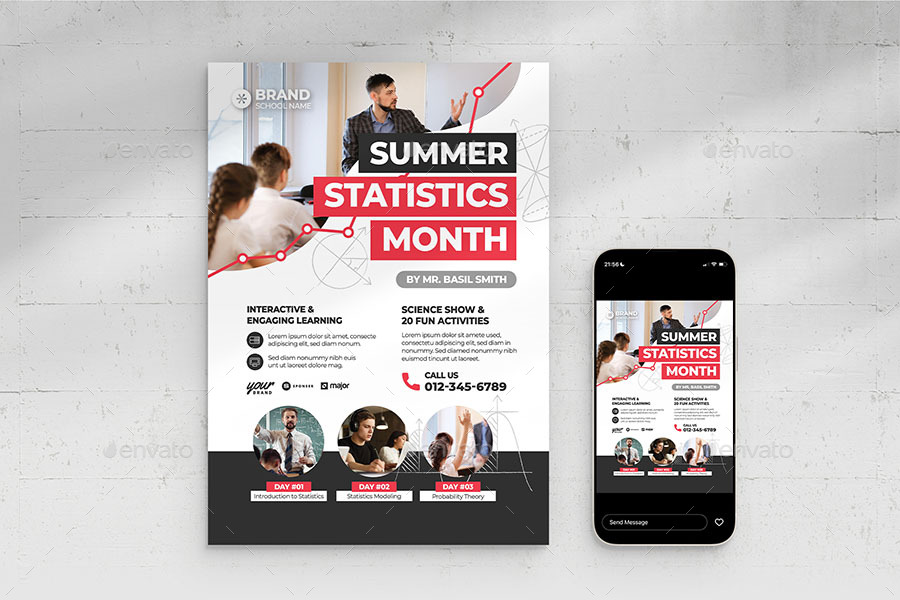 Statistics Education Flyer Template, Print Templates | GraphicRiver