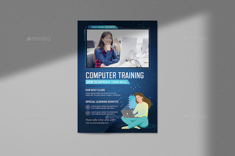 Computer Education Flyer Template, Print Templates | GraphicRiver