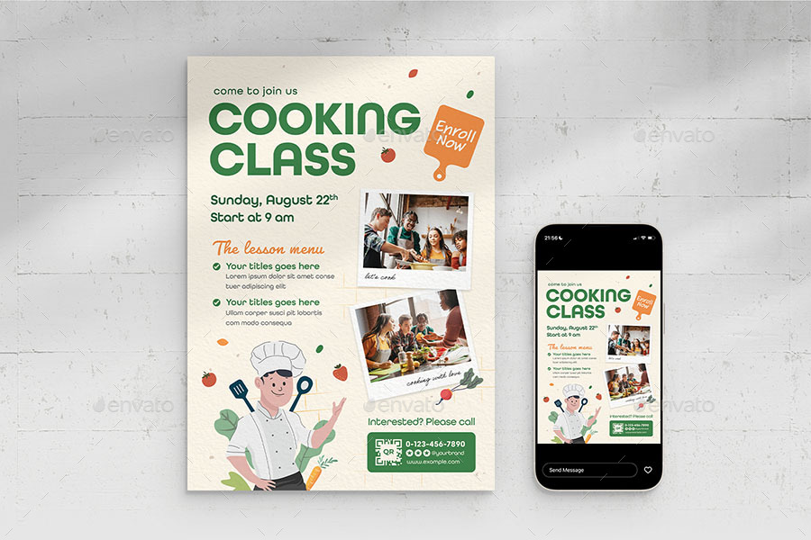 Cooking Class Flyer Template, Print Templates | GraphicRiver