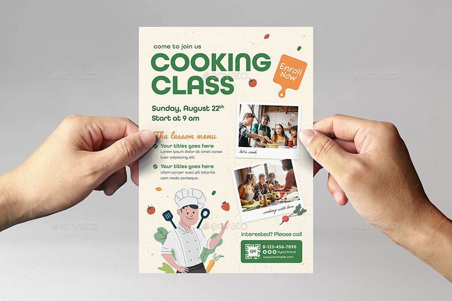 Cooking Class Flyer Template, Print Templates | GraphicRiver