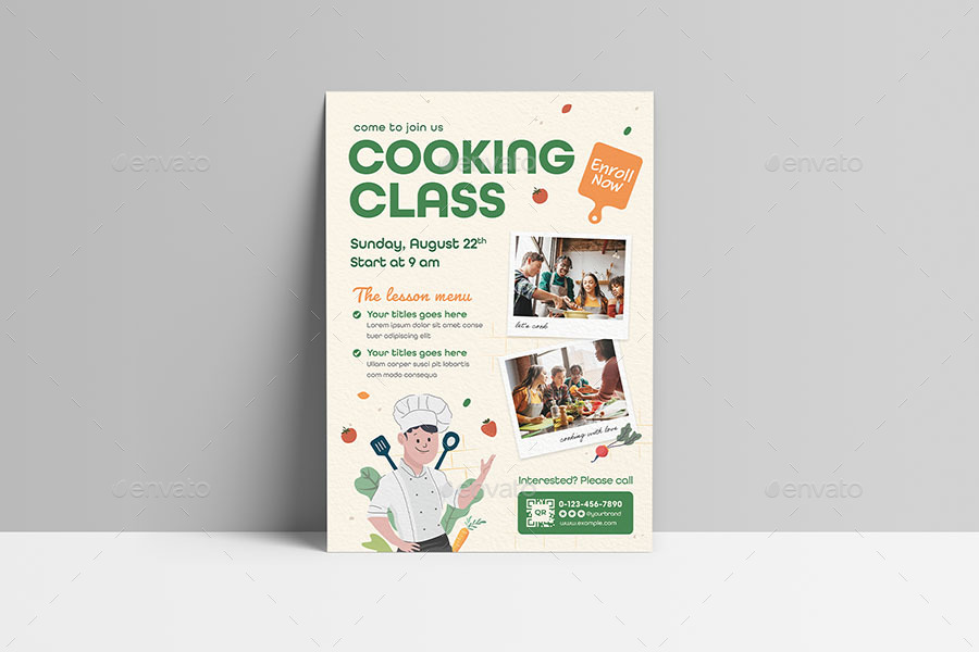 Cooking Class Flyer Template, Print Templates | GraphicRiver