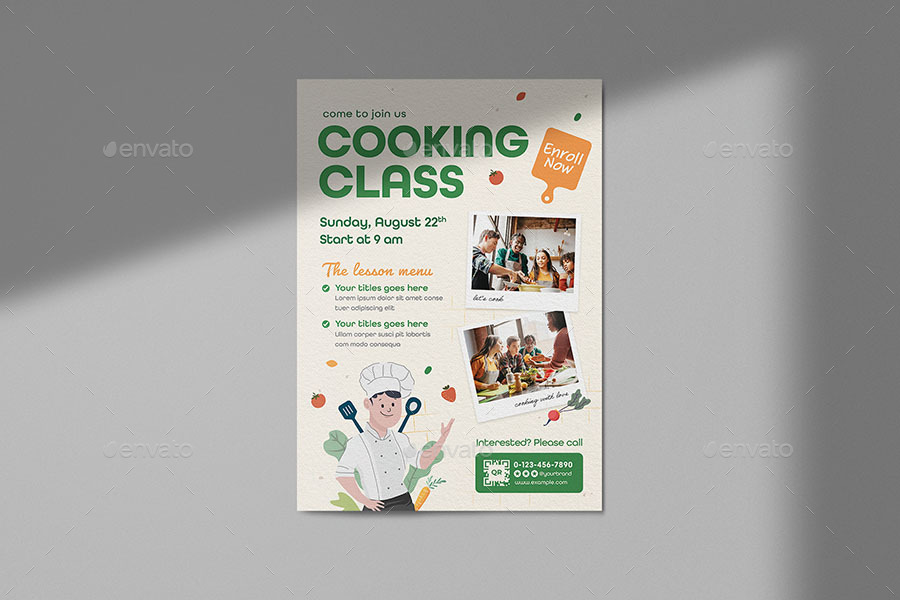 Cooking Class Flyer Template, Print Templates | GraphicRiver