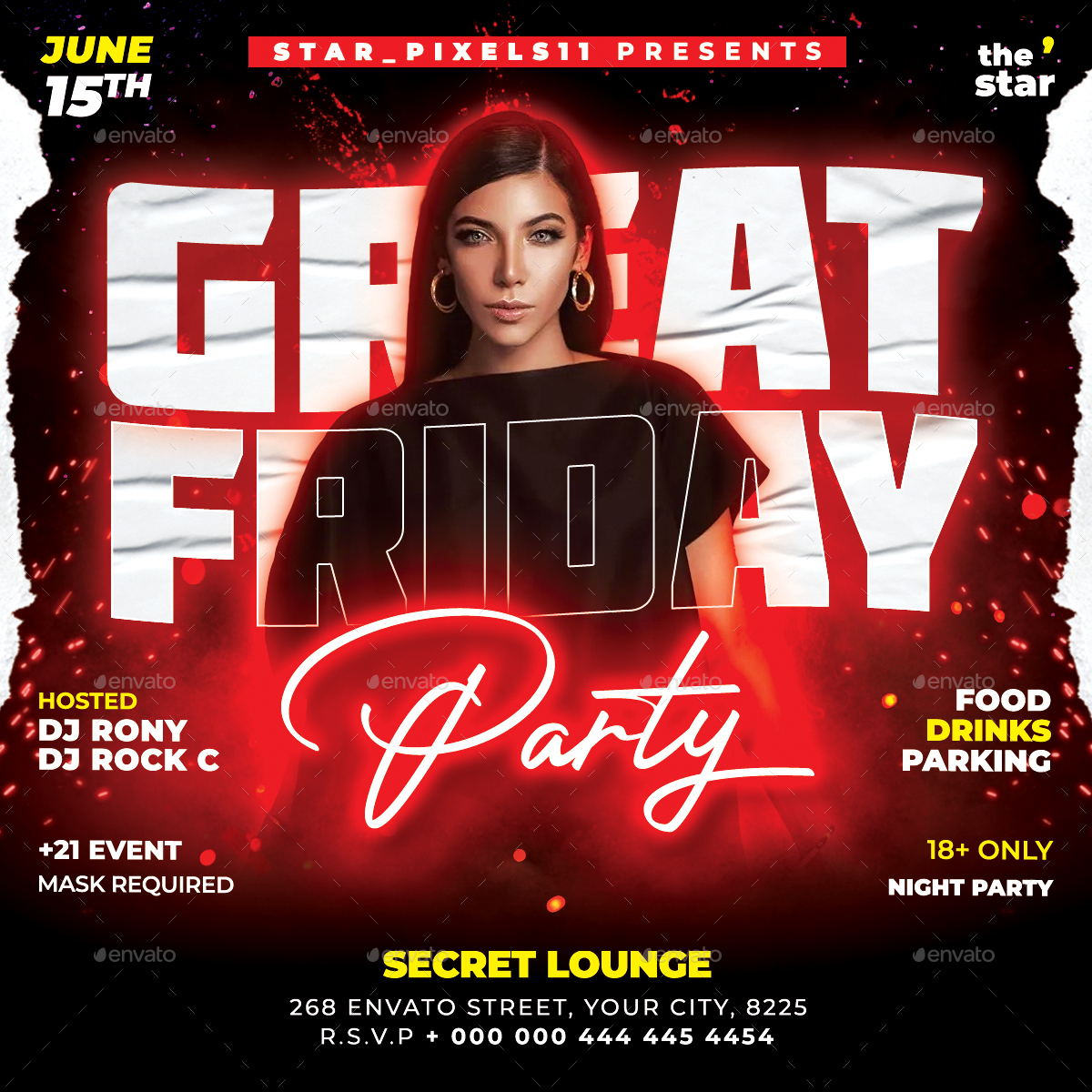 Night Club Flyer, Print Templates | GraphicRiver