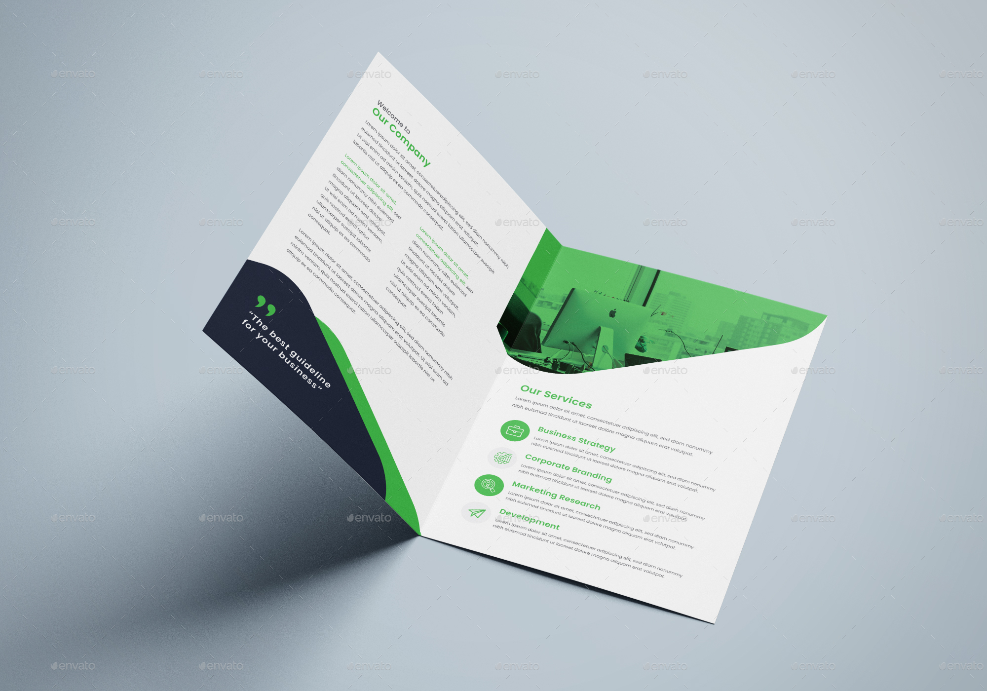 Business Bi-Fold Brochure Template, Print Templates | GraphicRiver