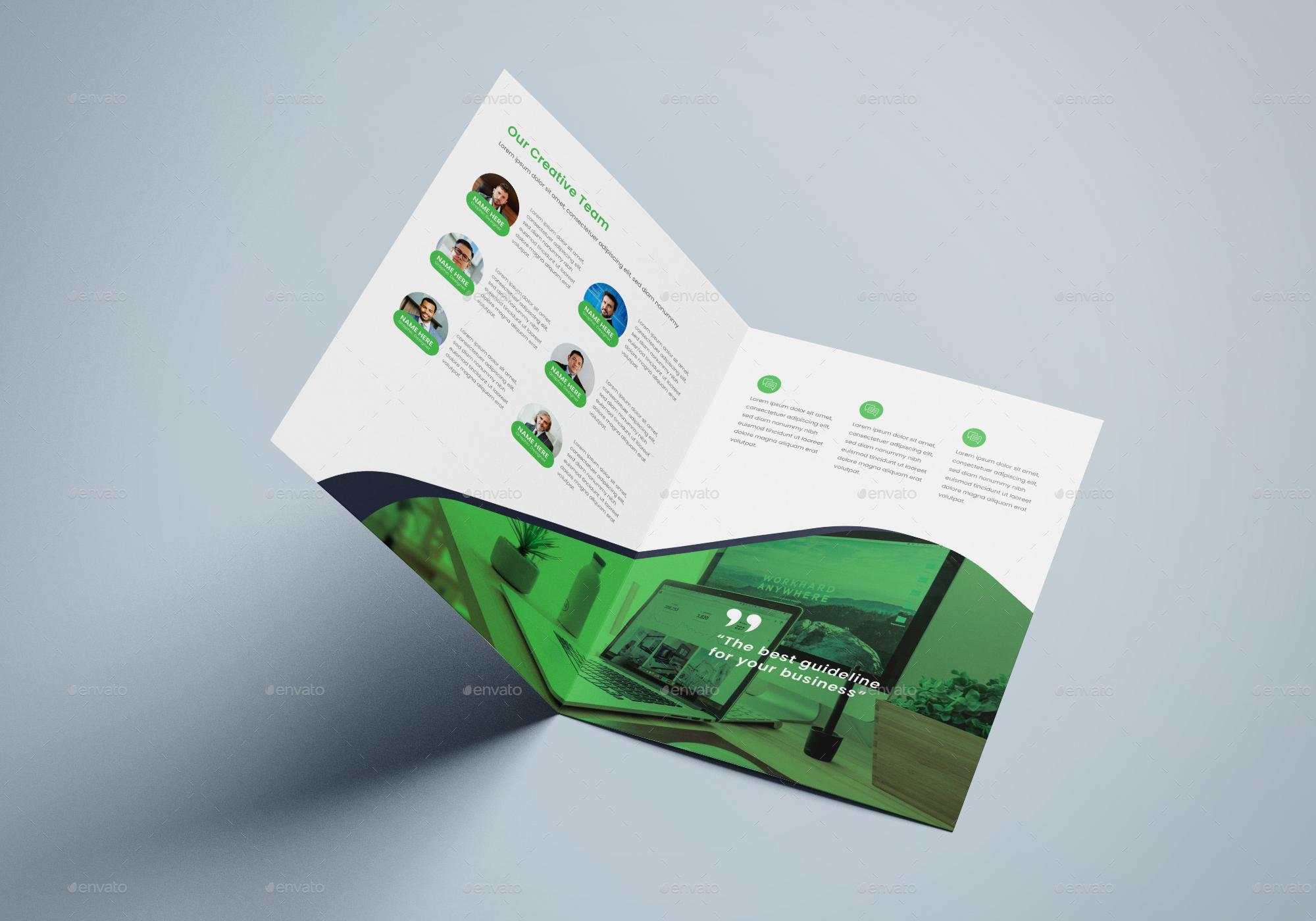 Business Bi-Fold Brochure Template, Print Templates | GraphicRiver