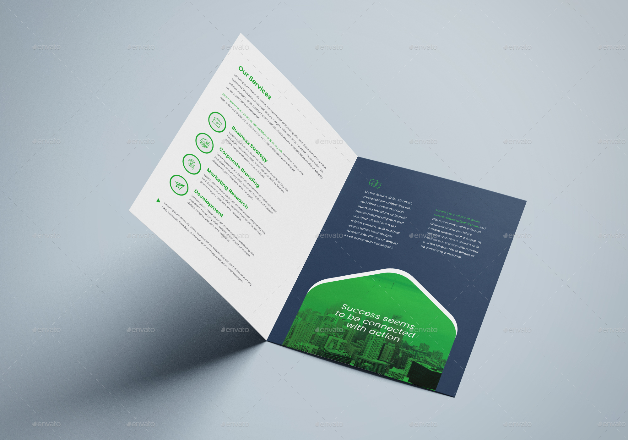 Corporate Business Bi-Fold Brochure Template, Print Templates ...