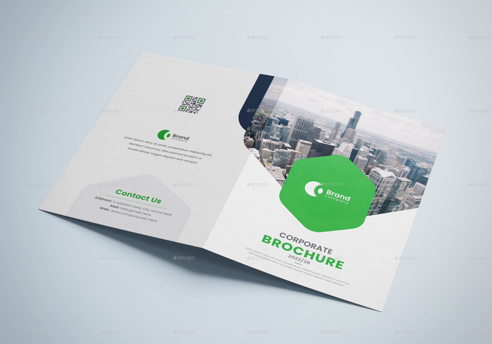 Corporate Business Bi-Fold Brochure Template, Print Templates ...