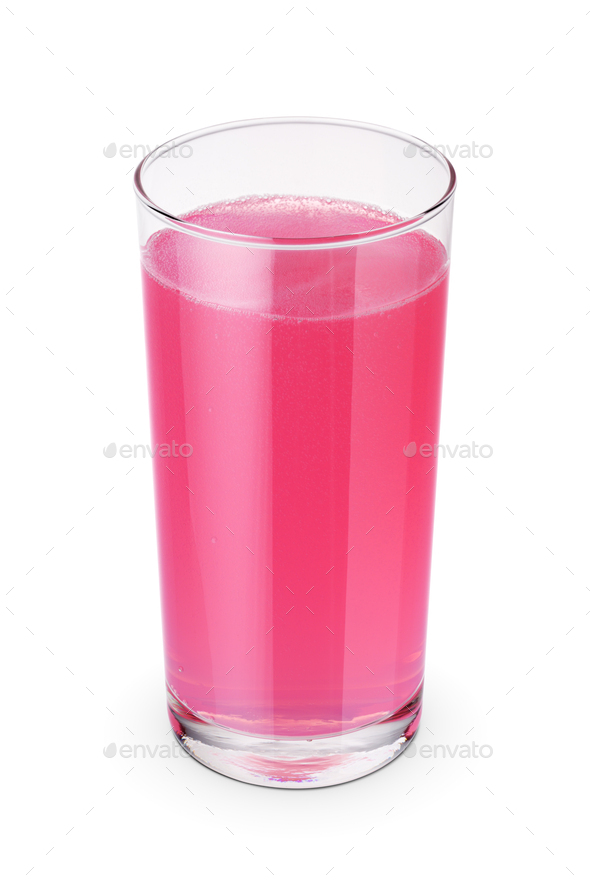 Glass of pink soda isolated white. Stock Photo by Ha4ipuri | PhotoDune