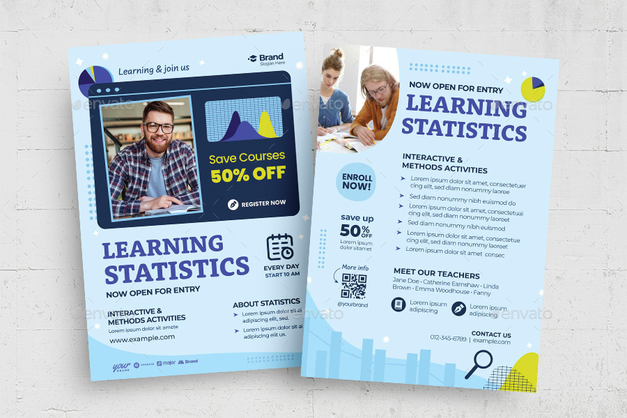 Statistics Education Flyer Template, Print Templates | GraphicRiver