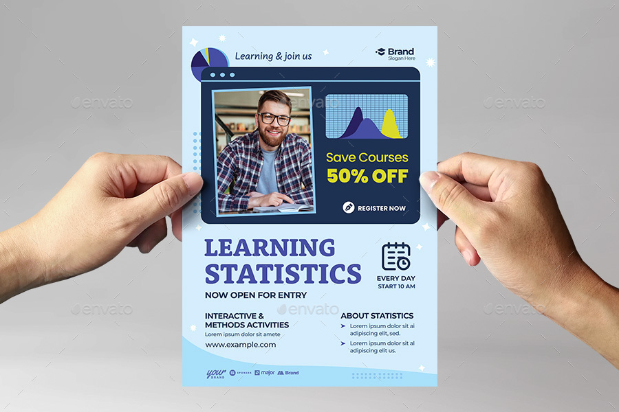 Statistics Education Flyer Template, Print Templates | GraphicRiver