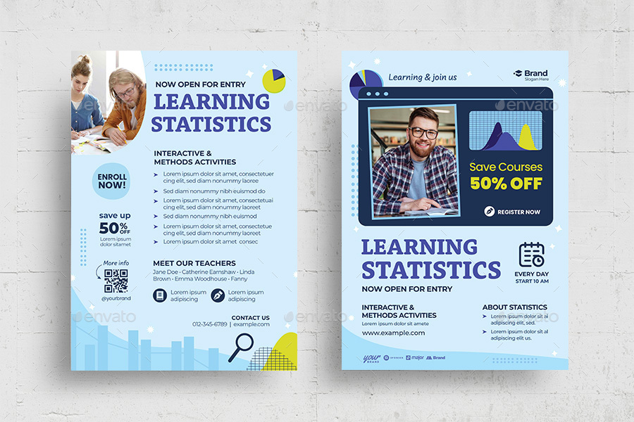 Statistics Education Flyer Template, Print Templates | GraphicRiver