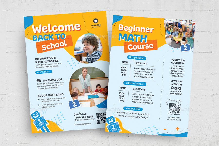 School Math Education Flyer Template, Print Templates | GraphicRiver