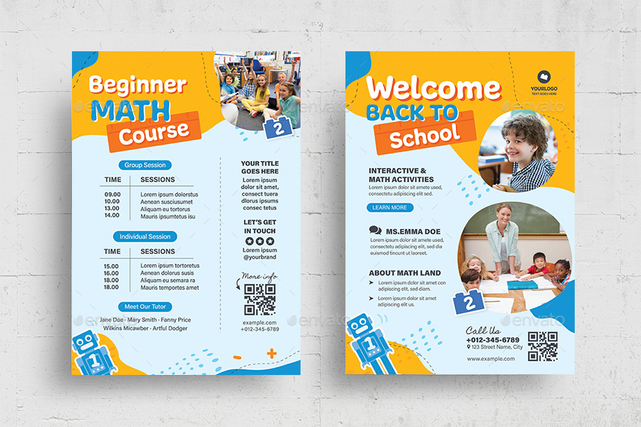 School Math Education Flyer Template, Print Templates | GraphicRiver