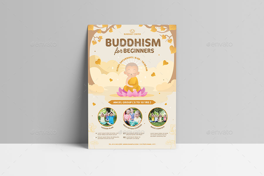 Buddhism Education Flyer Template, Print Templates | GraphicRiver
