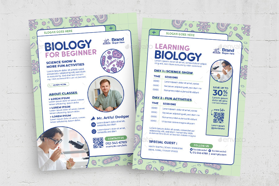 Biology Education Flyer Template, Print Templates | GraphicRiver