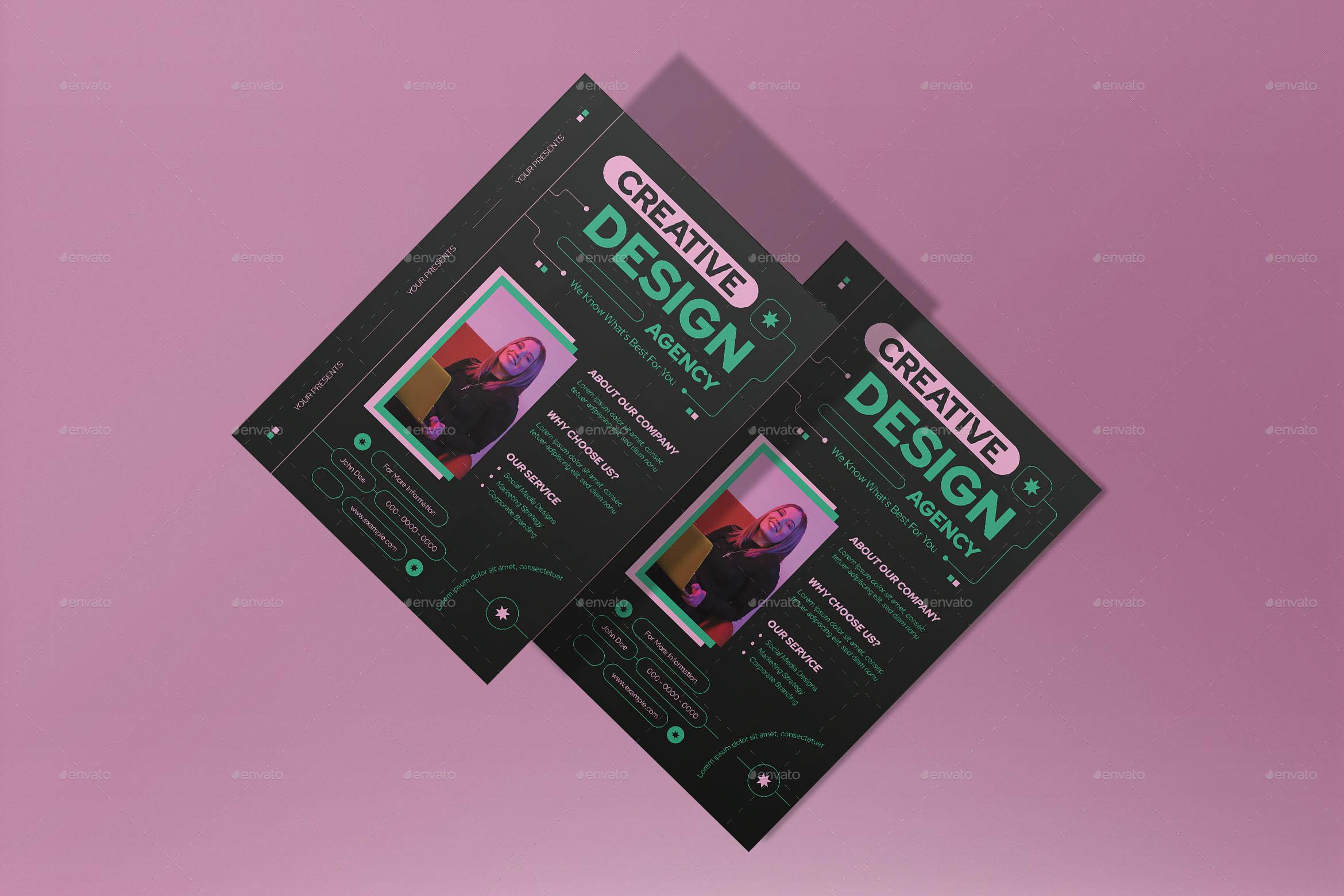 Black Flat Design Business Flyer, Print Templates | GraphicRiver