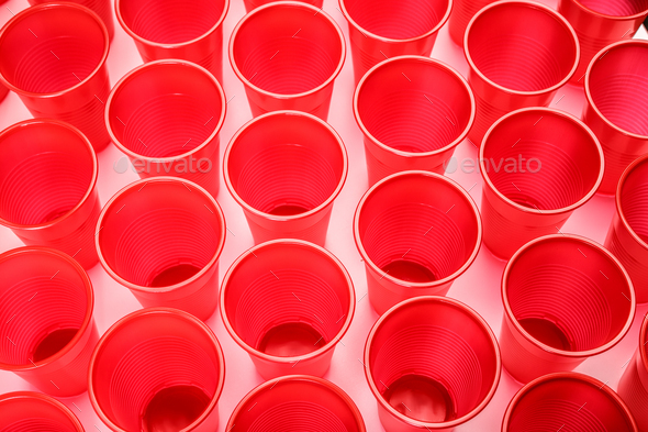 red disposable plastic glasses Stock Photo by FabrikaPhoto | PhotoDune