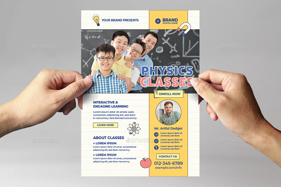 School Science Physics Class Flyer, Print Templates | GraphicRiver