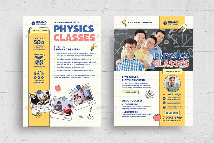 School Science Physics Class Flyer, Print Templates | GraphicRiver