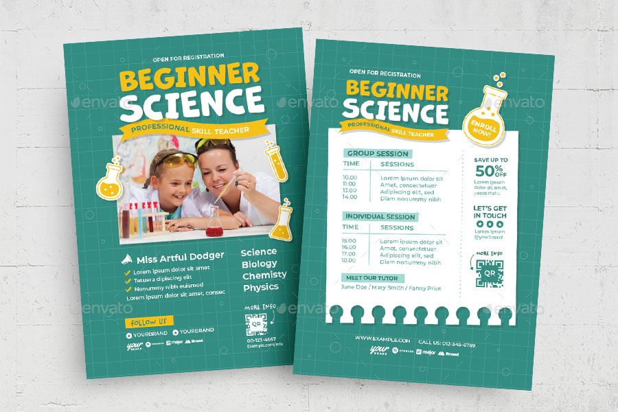 Science Education Flyer Template, Print Templates | GraphicRiver