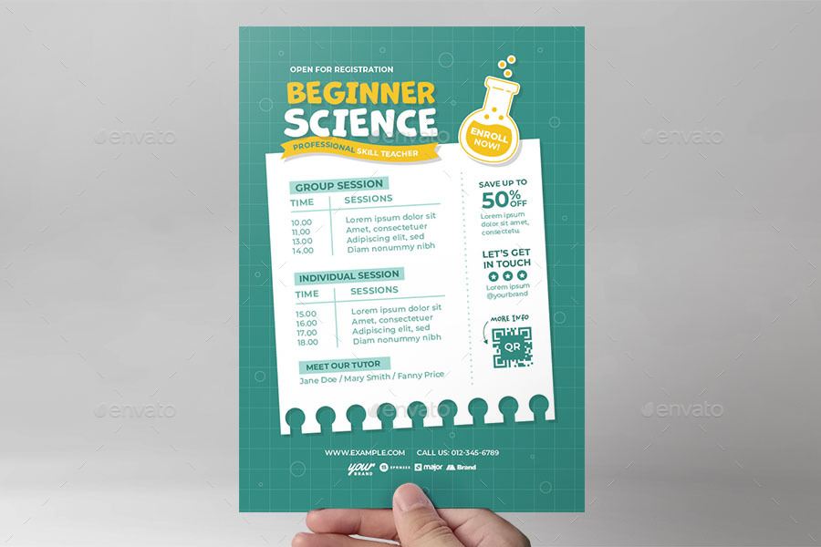 Science Education Flyer Template, Print Templates | GraphicRiver