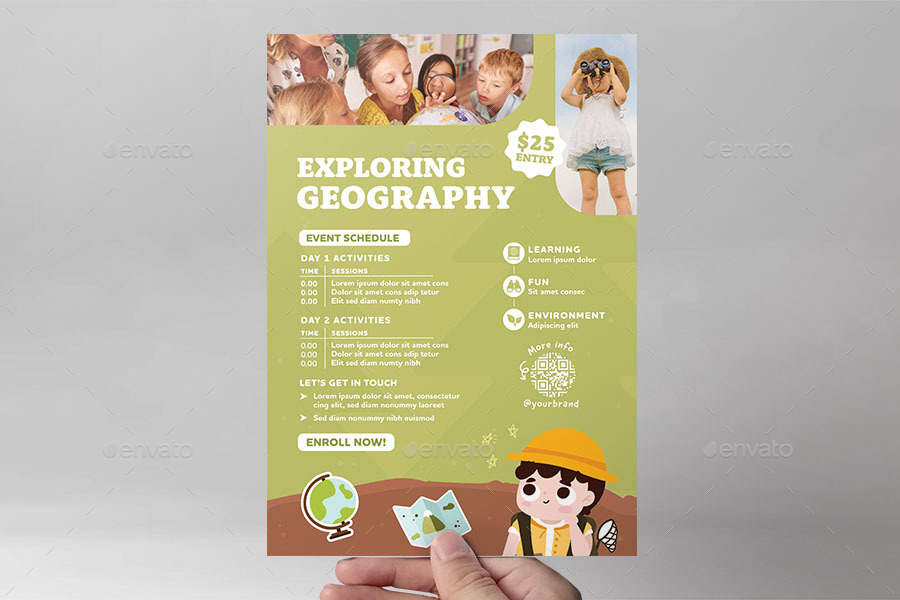 Geography Class Flyer Template, Print Templates | GraphicRiver