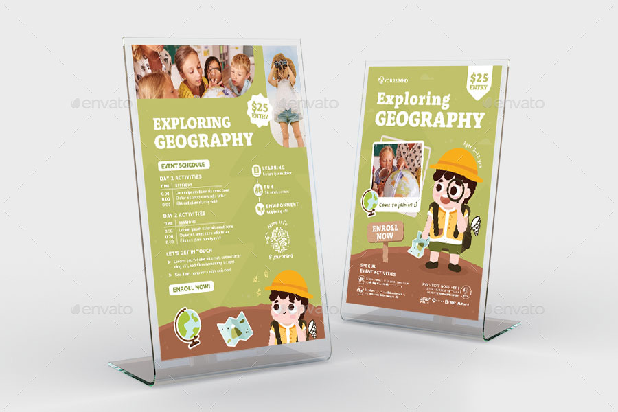 Geography Class Flyer Template, Print Templates | GraphicRiver