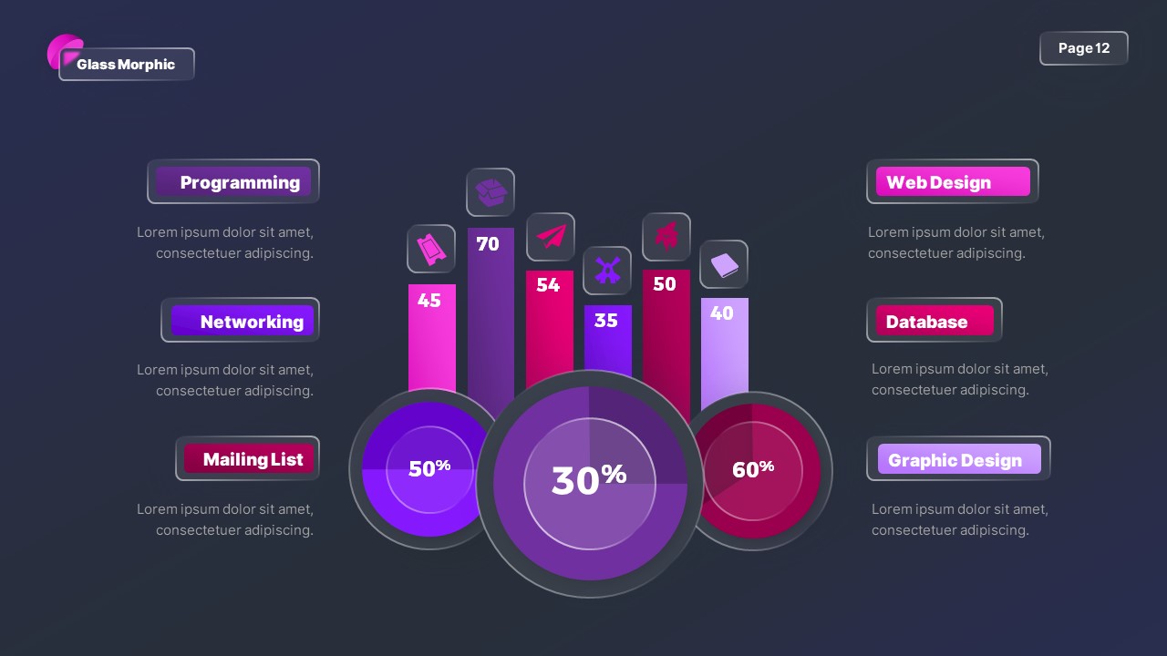 GlassMorphic Infographic PowerPoint Presentation Template, Presentation ...
