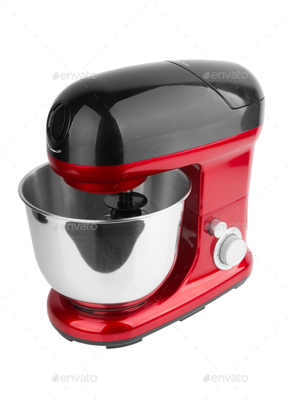 Food processor isolated on a white background Stock Photo by pioneer111