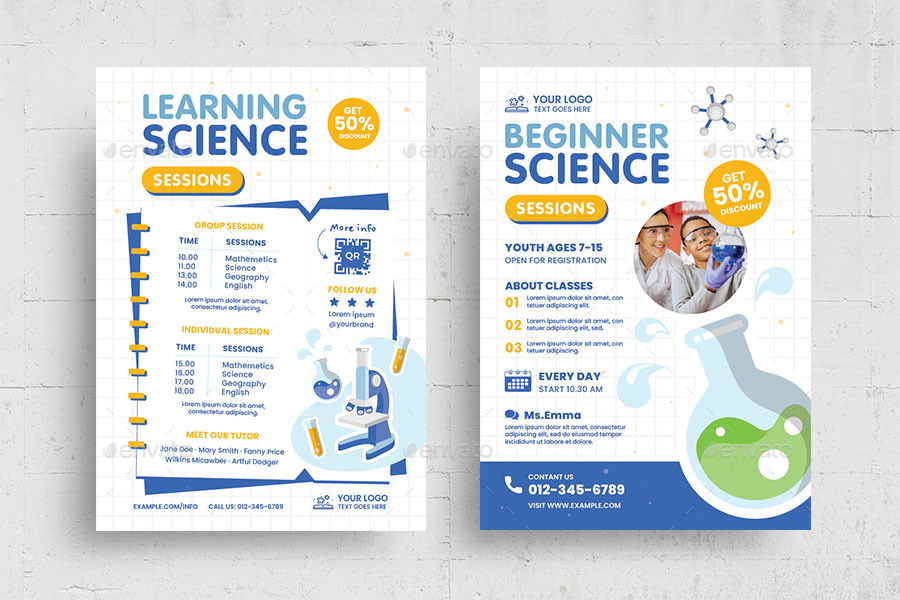 Kids School Science Education Flyer, Print Templates | GraphicRiver