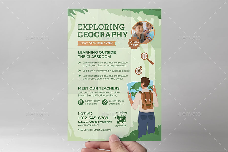Geography Summer Camp Flyer, Print Templates | GraphicRiver