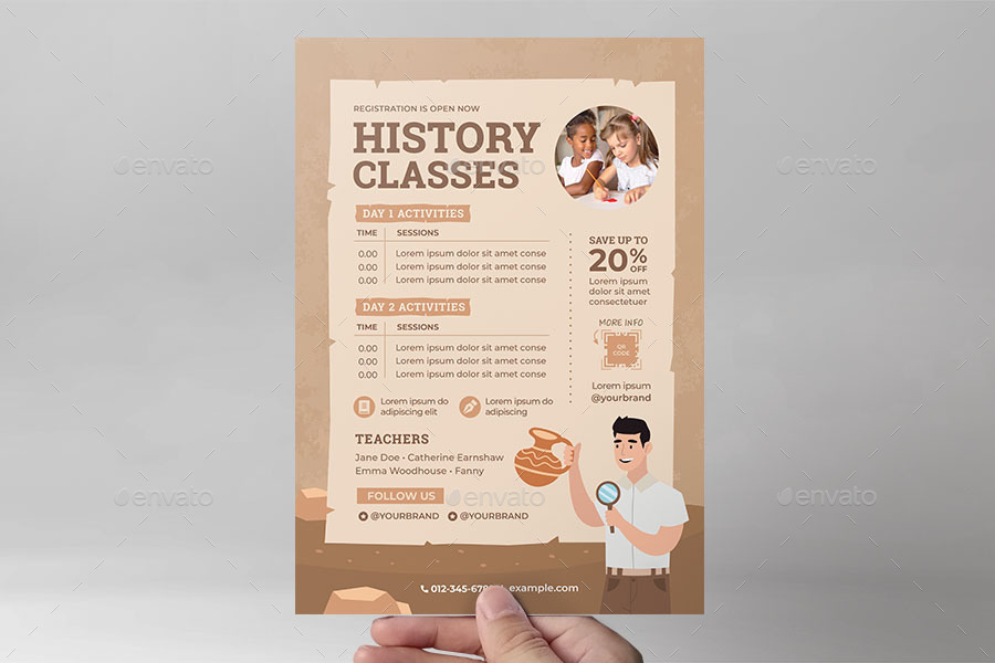 History Education Flyer Template, Print Templates | GraphicRiver