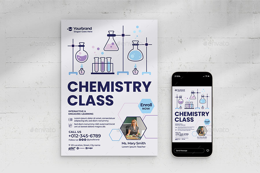 Chemistry Science Education Flyer, Print Templates | GraphicRiver