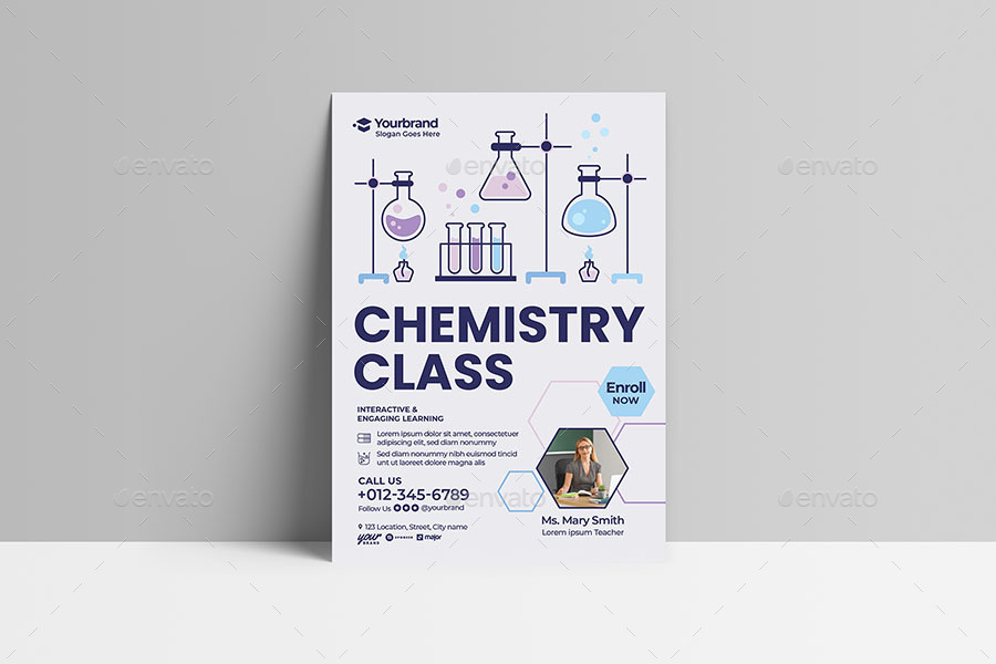 Chemistry Science Education Flyer, Print Templates | GraphicRiver