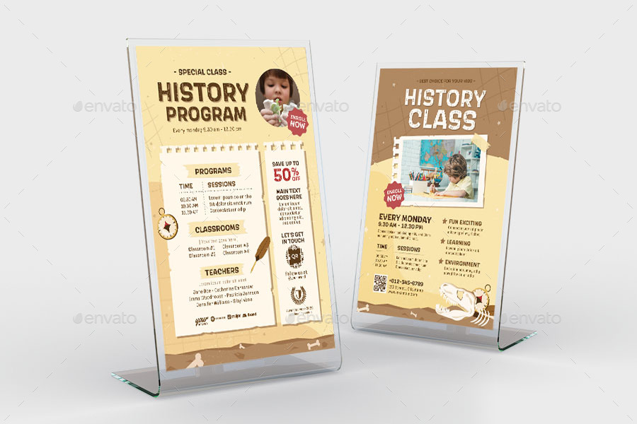 History Class Flyer Template, Print Templates | GraphicRiver
