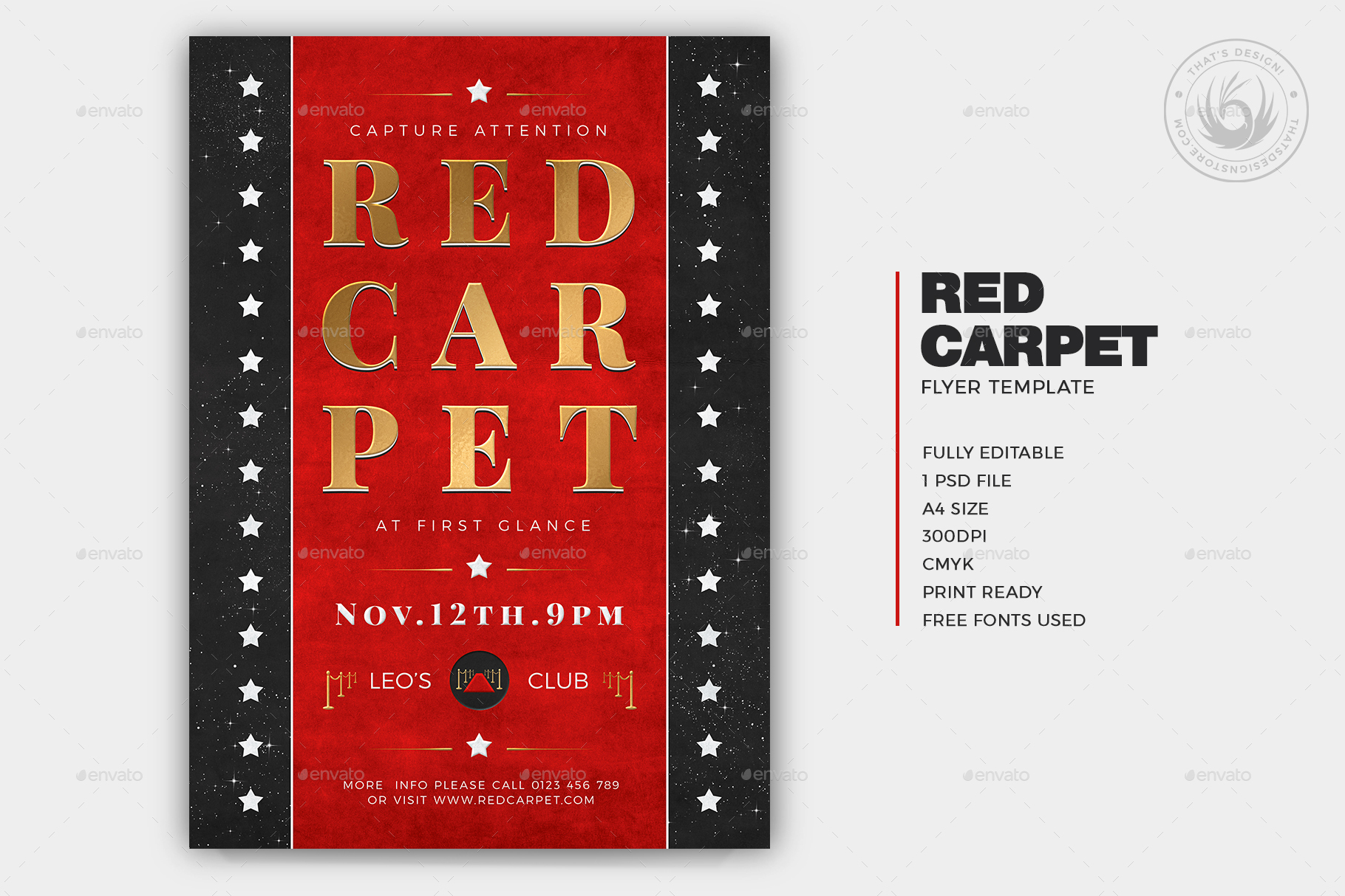 Red Carpet Flyer Template V3, Print Templates | GraphicRiver