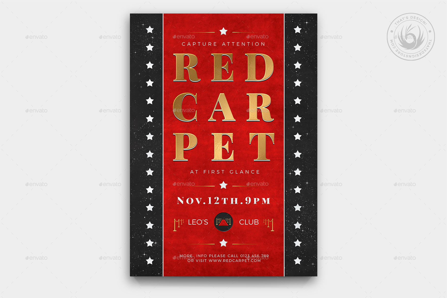 Red Carpet Flyer Template V3, Print Templates | GraphicRiver