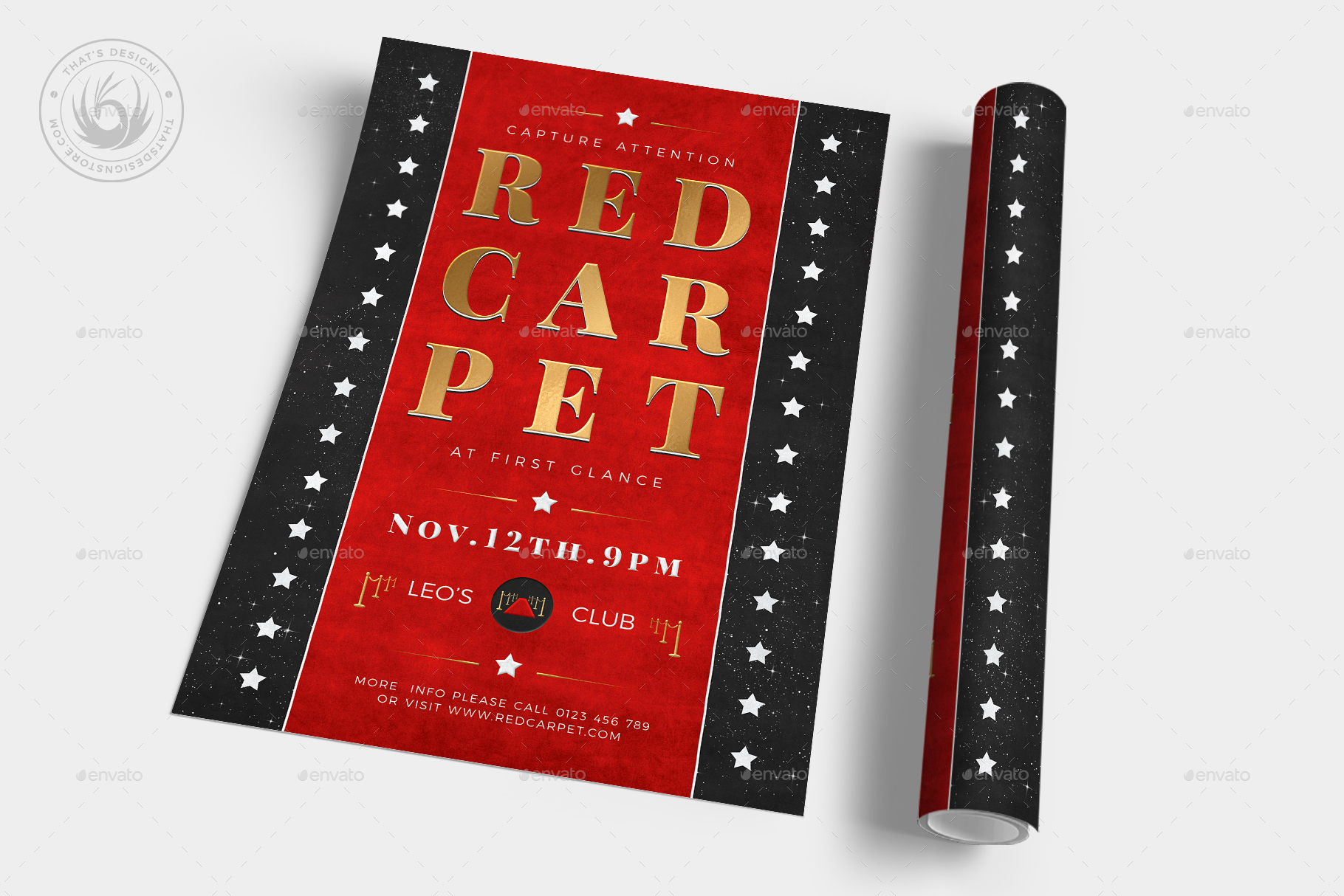 Red Carpet Flyer Template V3, Print Templates | GraphicRiver